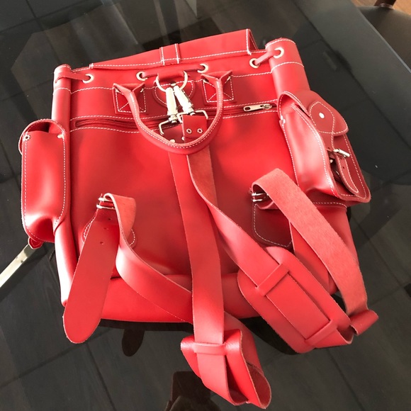 grafea | Bags | Grafea Red Leather Backpack | Poshmark